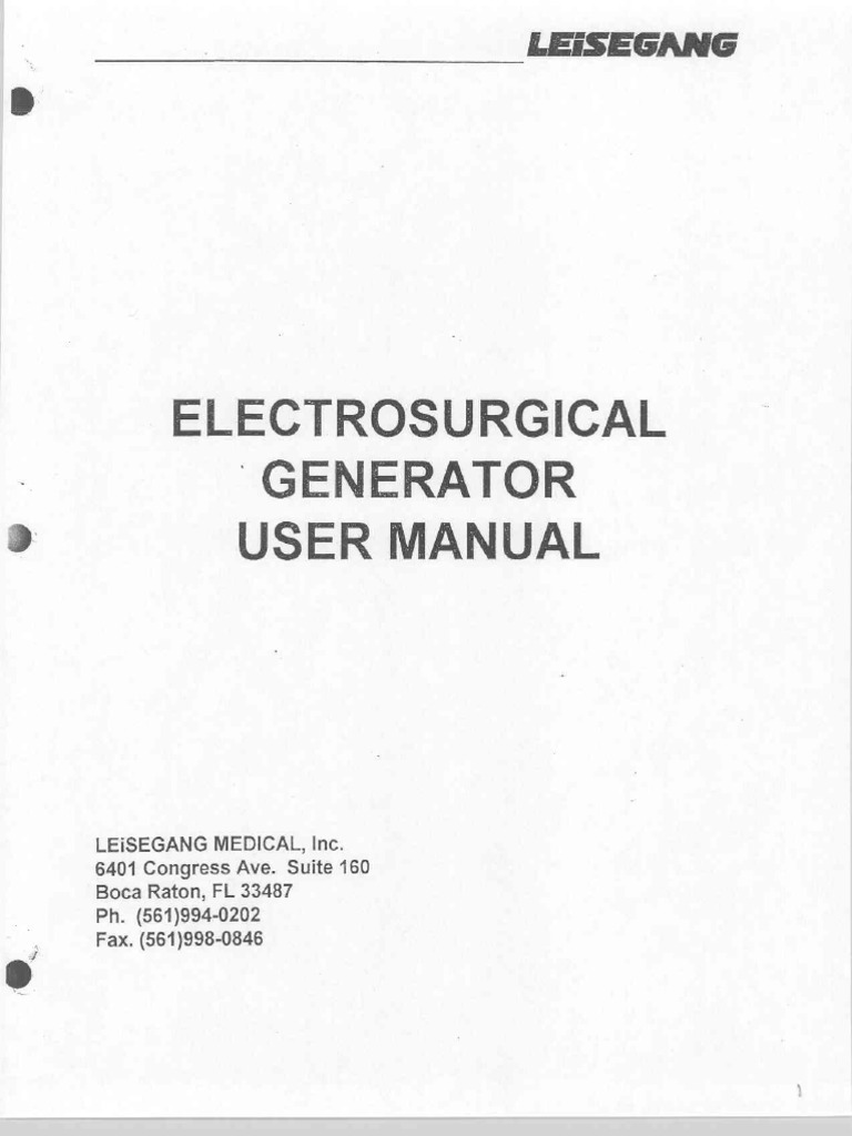 Electrosurgical Gen User Manual | PDF