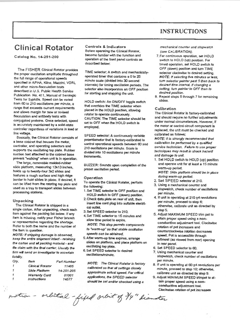 Laboratory Rotator 14 - 251 - 200 | PDF