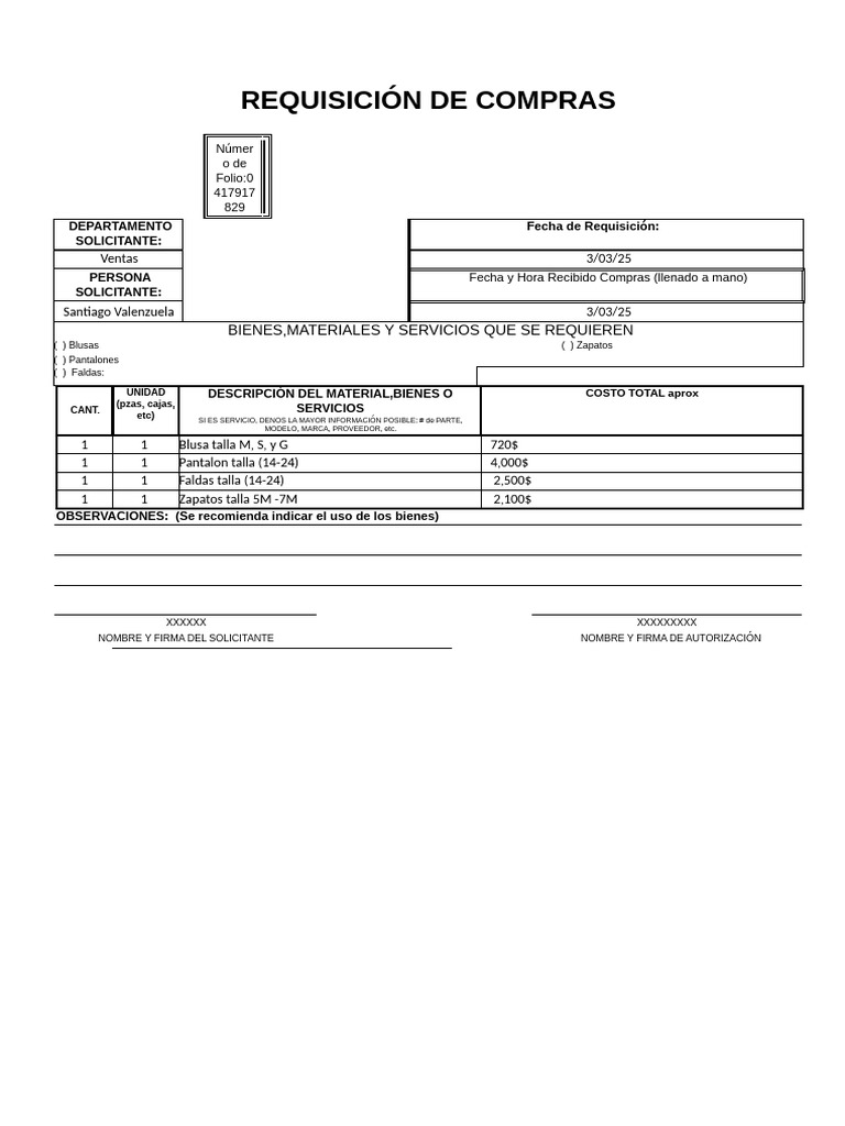 Requisicion de Compra | PDF