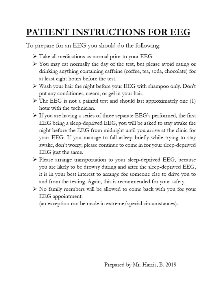 EEG Preparation Instructions Guide | PDF