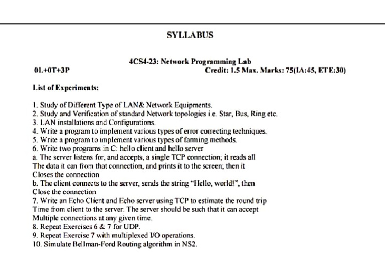 Network Programming Lab | PDF