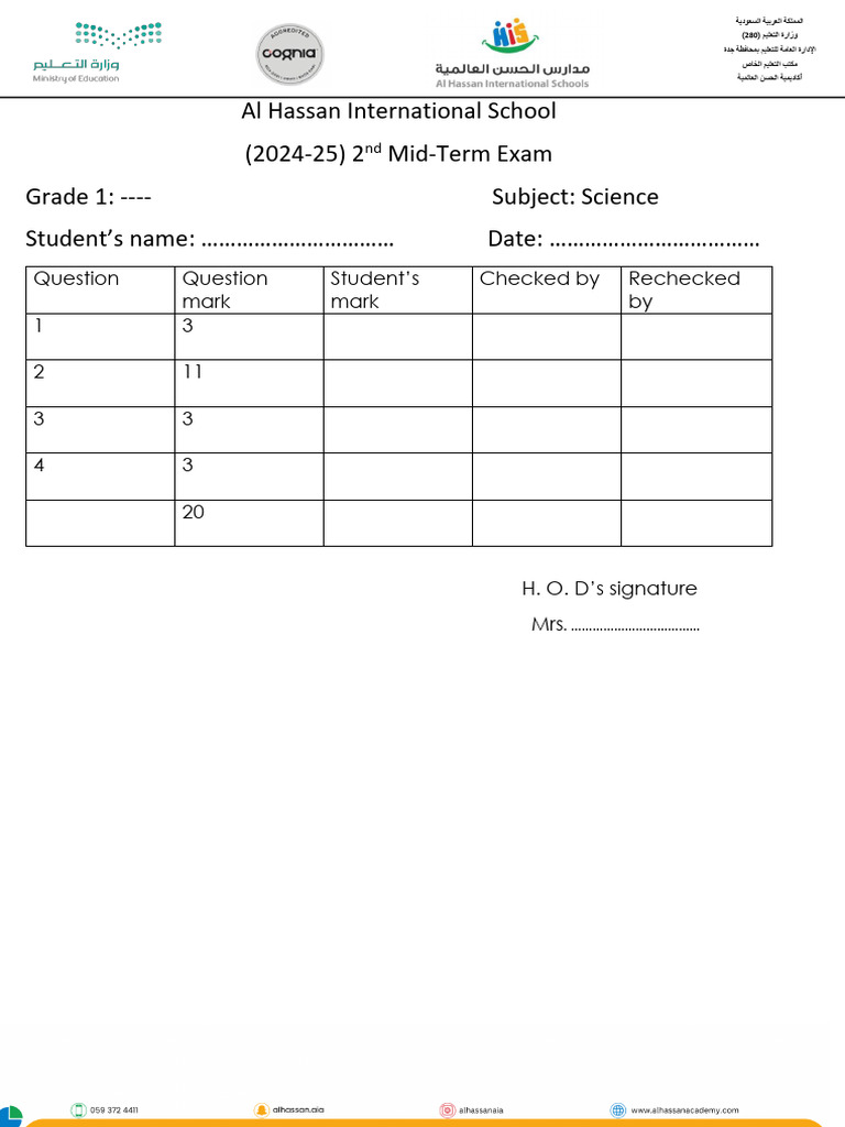 Grade 1 Science Cycle 1 2nd Term | PDF | Mammals | Birds