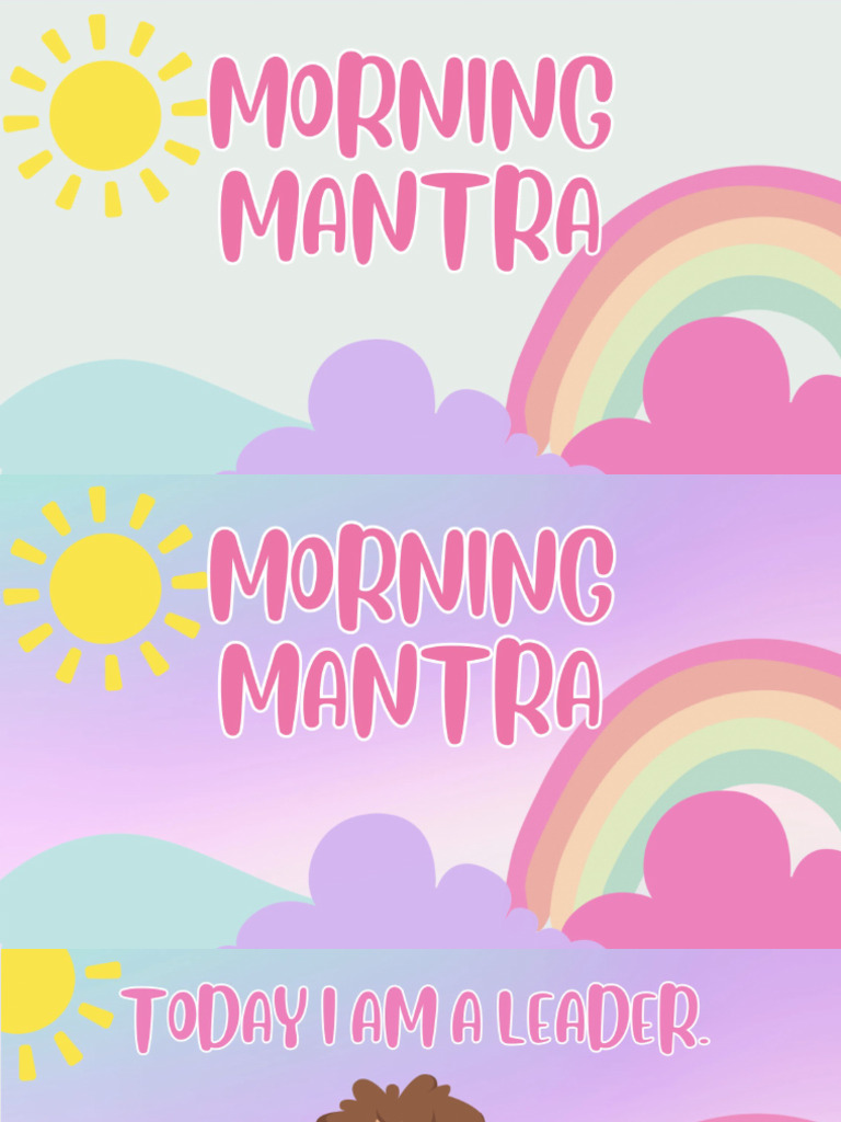 EditableMorningMantraPositiveGrowthMindsetAffirmationsYogaPoses 1 | PDF