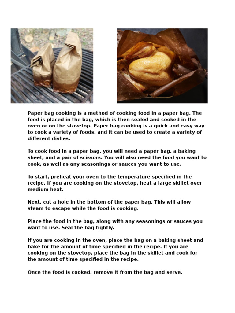 Paper Bag Cooking Method Explained | PDF