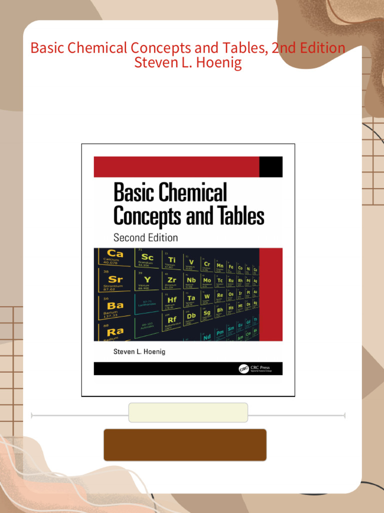 Basic Chemical Concepts and Tables, 2nd Edition Steven L. Hoenig | PDF ...