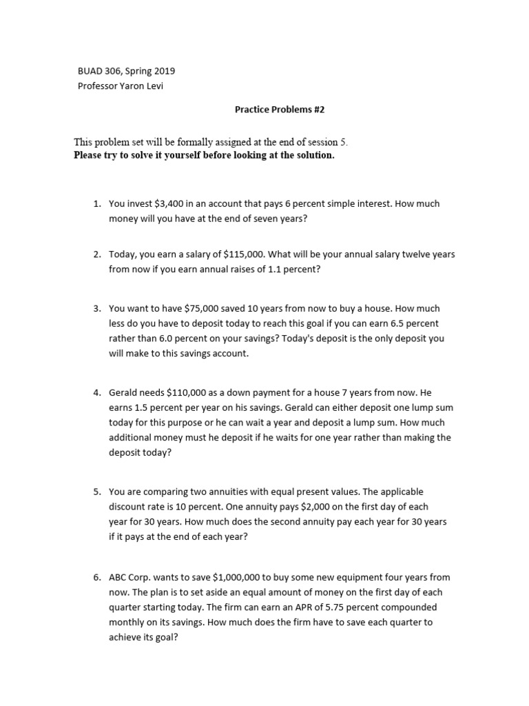 306 Problems 2 | PDF