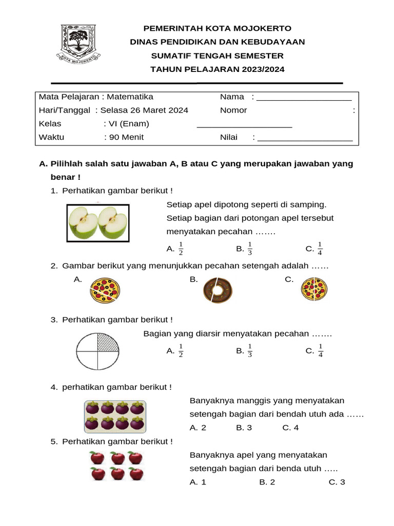 STS Matematika Kls 2 | PDF