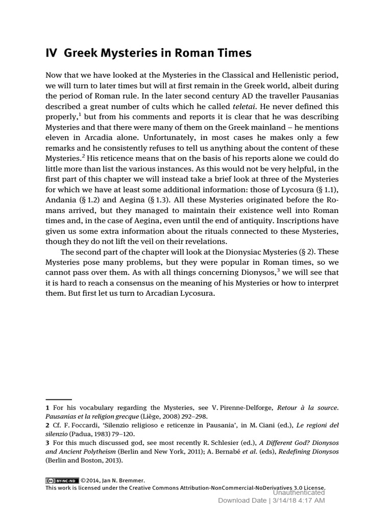 Dionysiac Mysteries in Roman Greece | PDF | Dionysus | Epigraphy