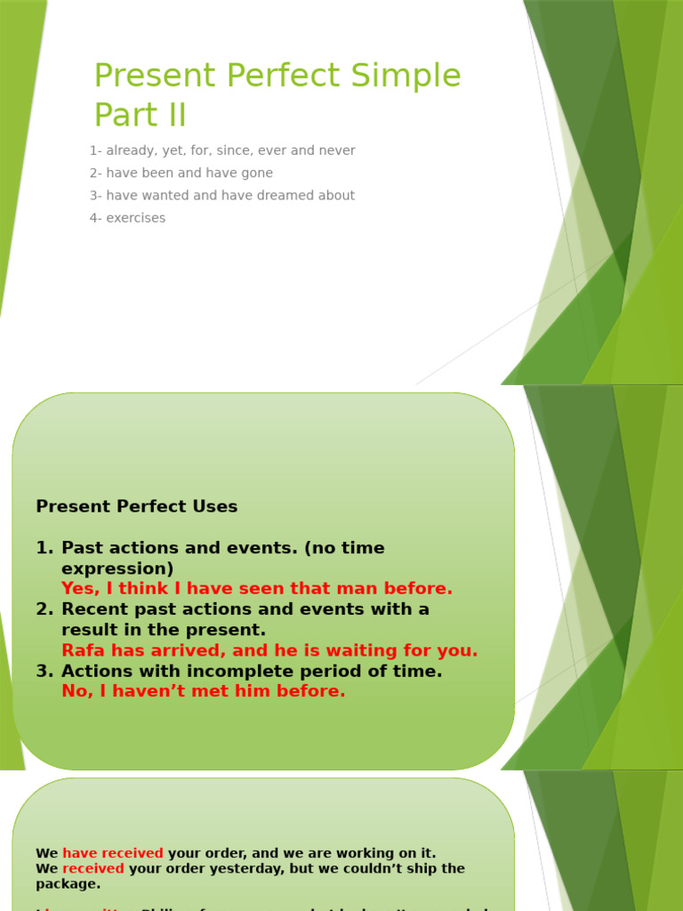 Lesson - Present - Perfect - Part II | PDF