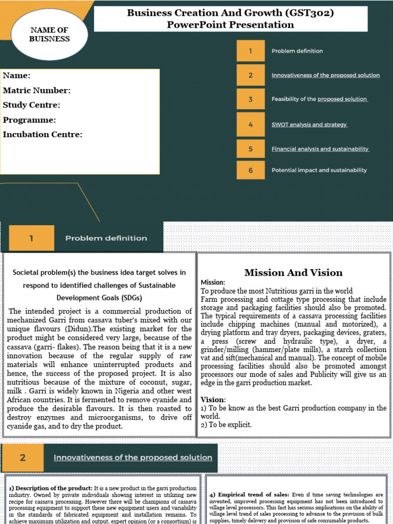 Gst302 Garri Plan | PDF | Expense | Cost Of Goods Sold