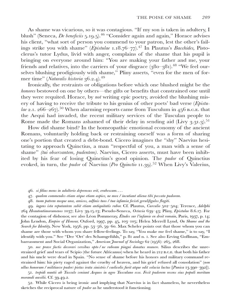 De Bene Ciis Epistulae Bacchides,: The Poise of Shame | PDF | Ancient Rome