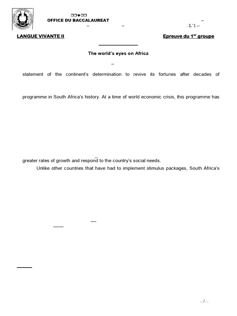 Annales ANGLAIS - LV2 | PDF | Economies