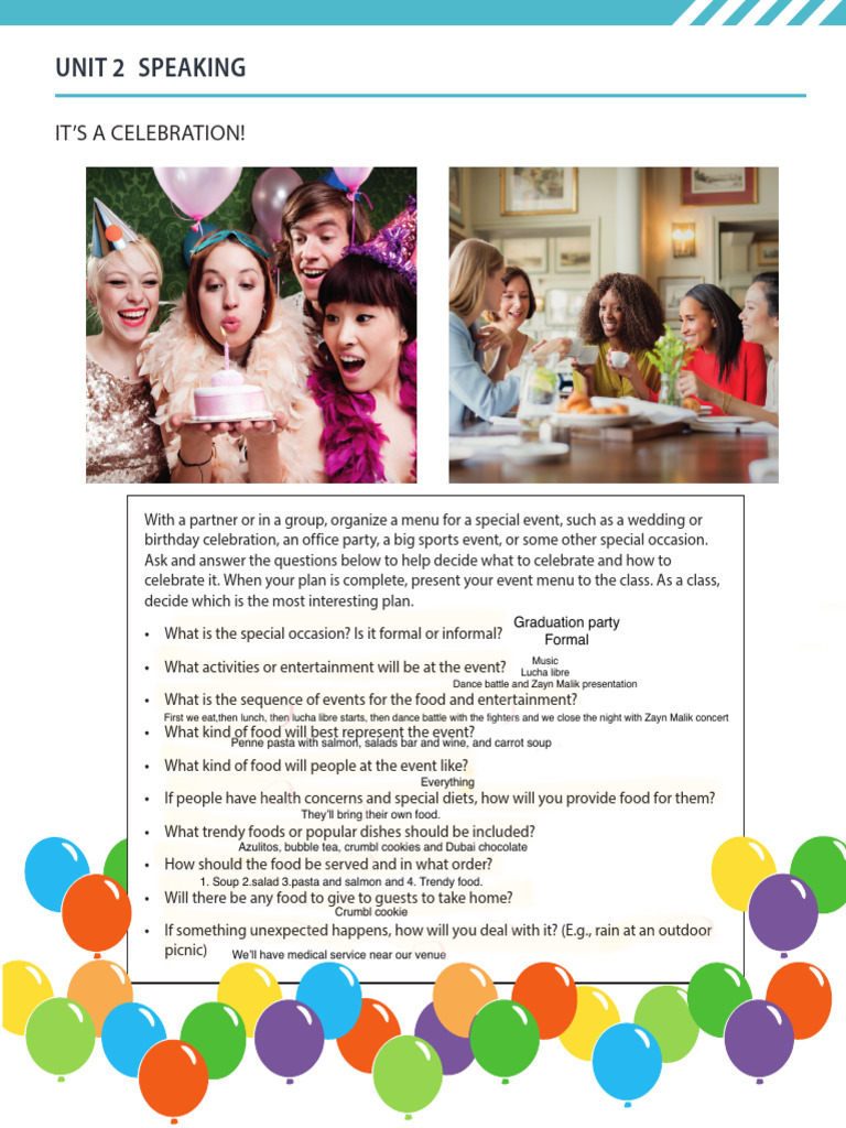 Event Menu Planning for Celebrations | PDF