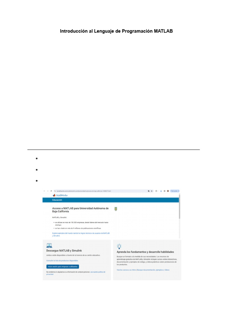 Introducción Al Lenguaje de Programación Matlab | PDF | Matlab | Lenguaje de programación