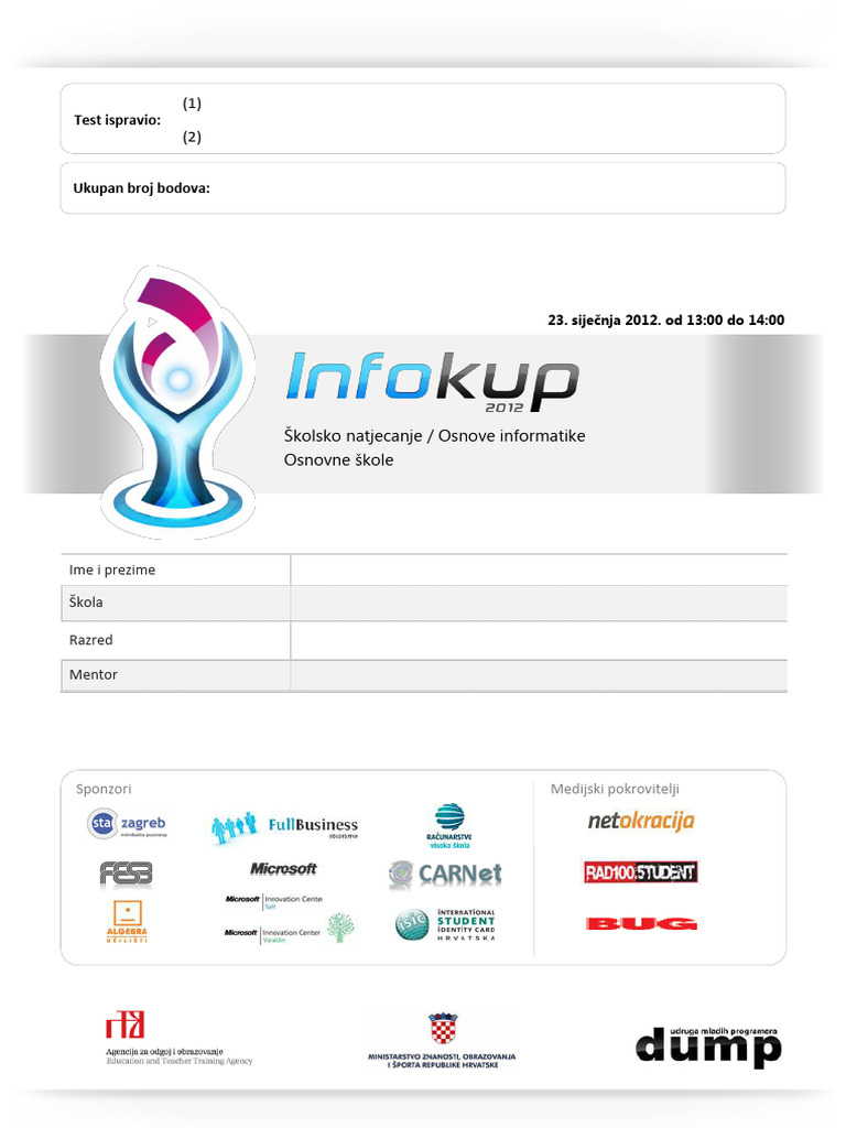 Osnove Informatike-Zadaci | PDF