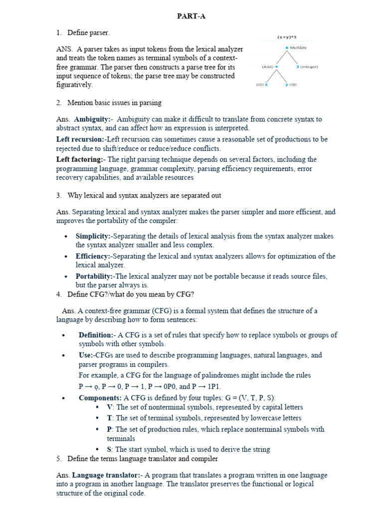 QA of Compiler | PDF | Parsing | Compiler