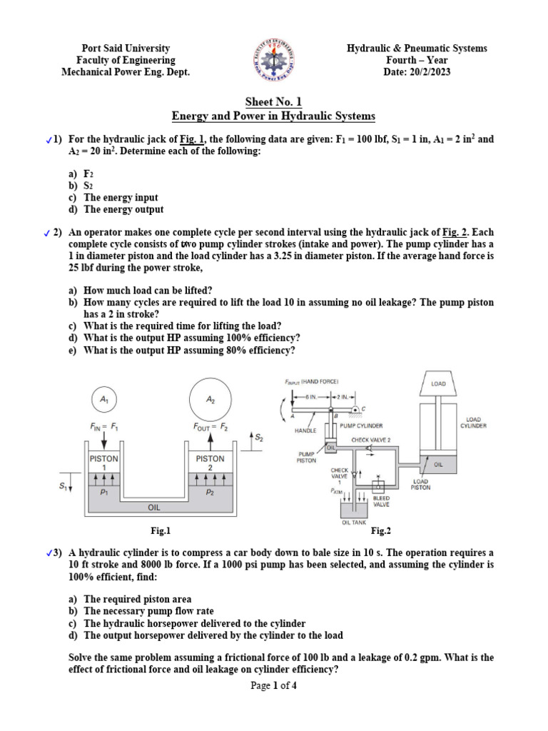 Sheet 1 | PDF | Piston | Pump