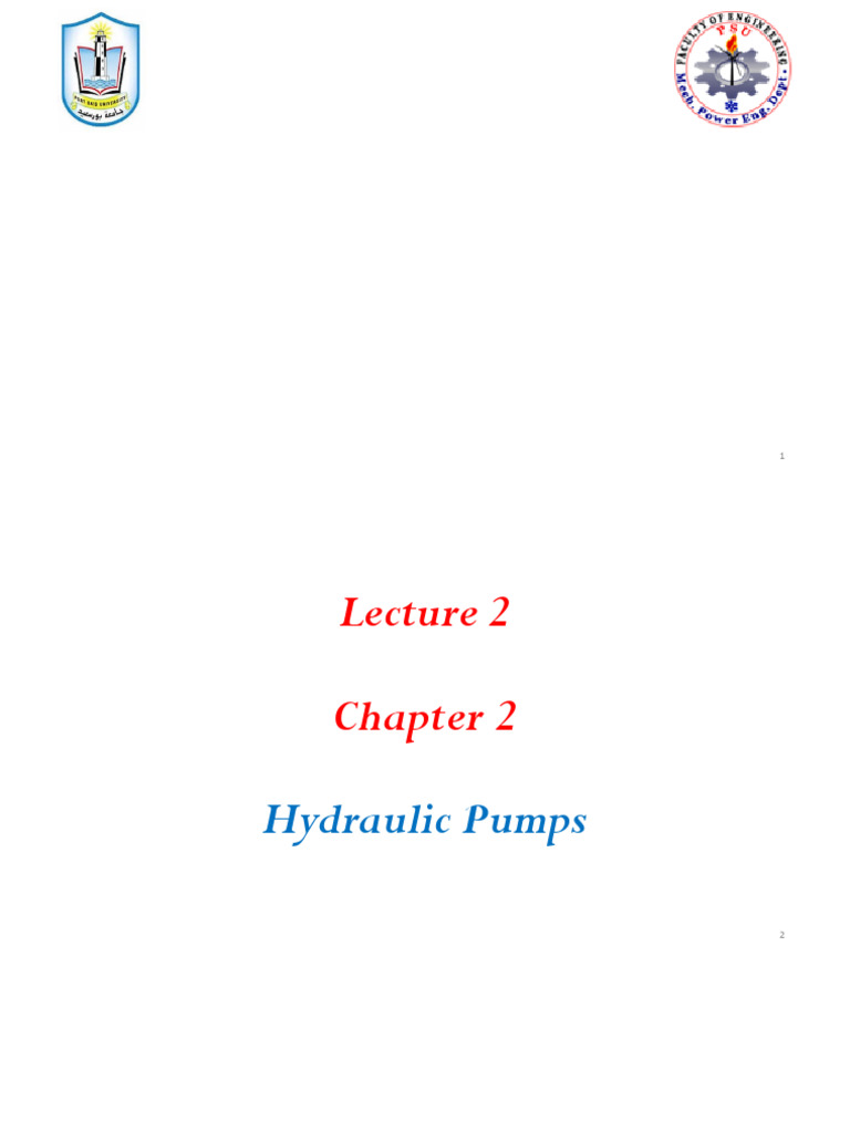 Lecture 2 Chapter 2 Hydraulic Pumps Part 1 Pdf Pump Flow