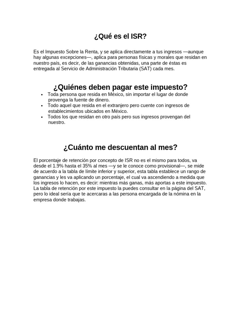 Qué Es El ISR | PDF