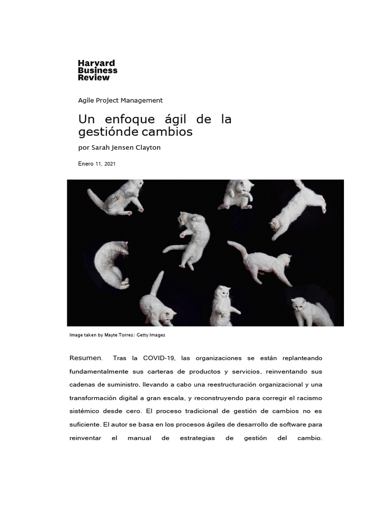 Gestión Ágil del Cambio Post-COVID | PDF | Ingeniería de software ...