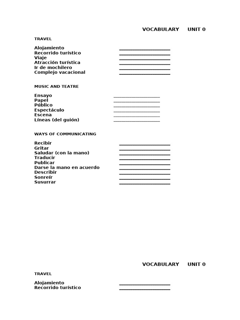 Vocabulario | PDF