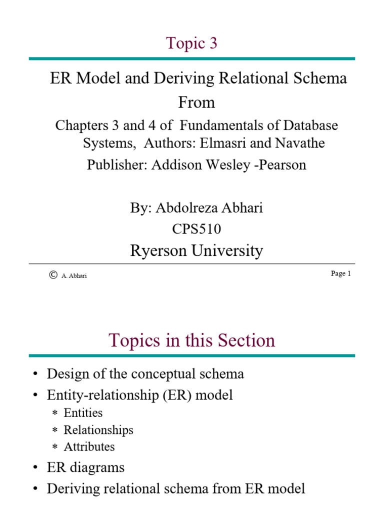 3 - ER Model and Deriving Relational Schema | PDF | Inheritance (Object Oriented Programming ...