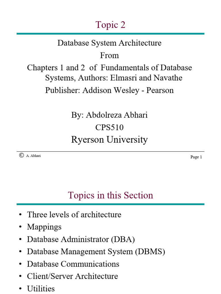 2 - Database System Architecture | PDF | Databases | Database Schema