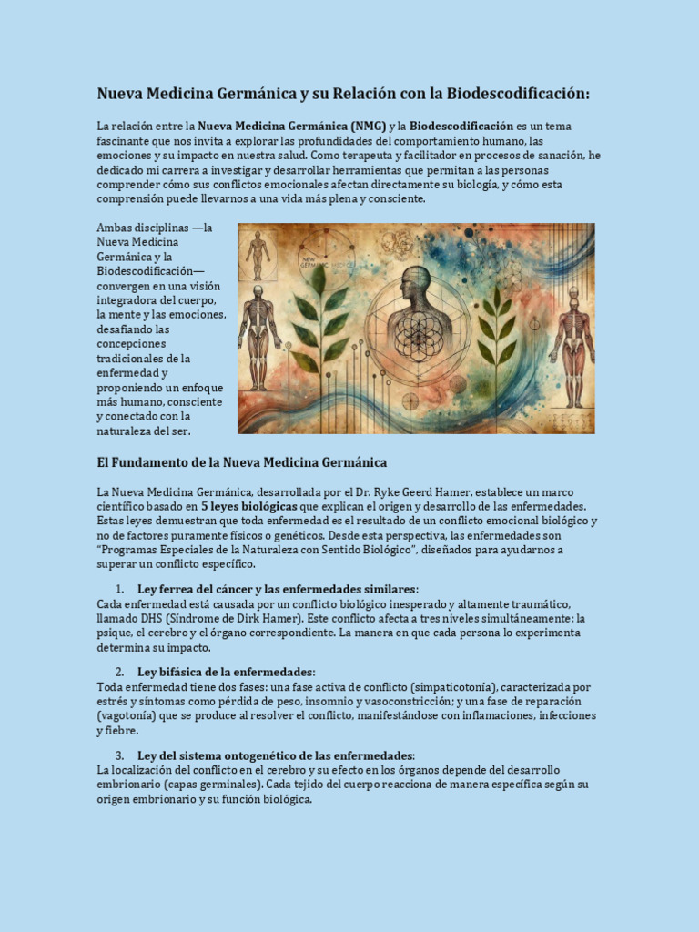 Nueva_Medicina_Germánica_y_su_Relación_con_la_Biodescodificación | PDF | Las emociones | Biología