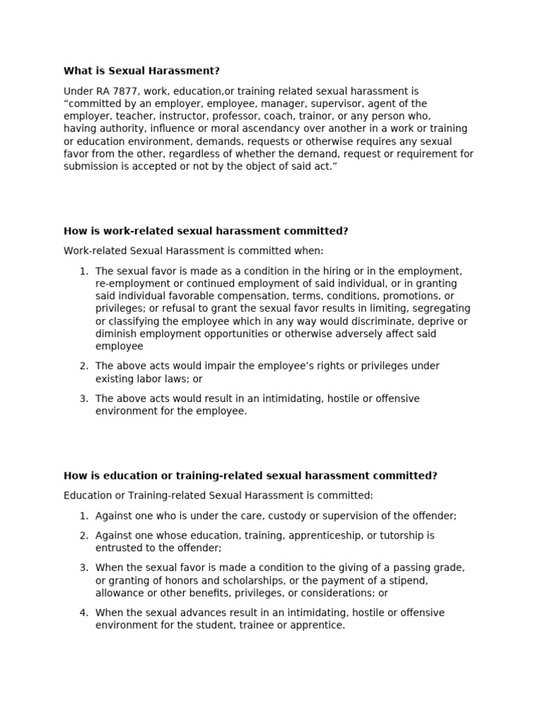 Understanding Sexual Harassment Laws | PDF | Sexual Harassment | Harassment