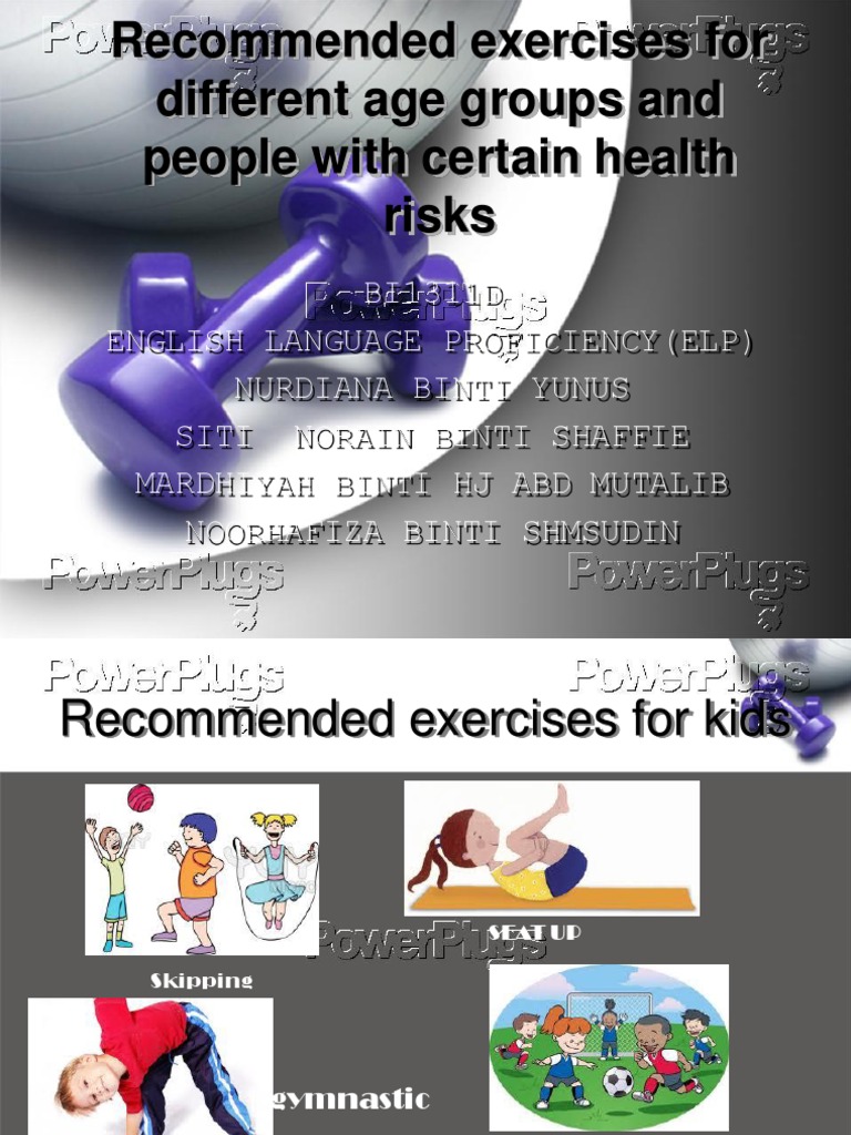 Recommended Exercises For Different Age Groups and People | PDF ...