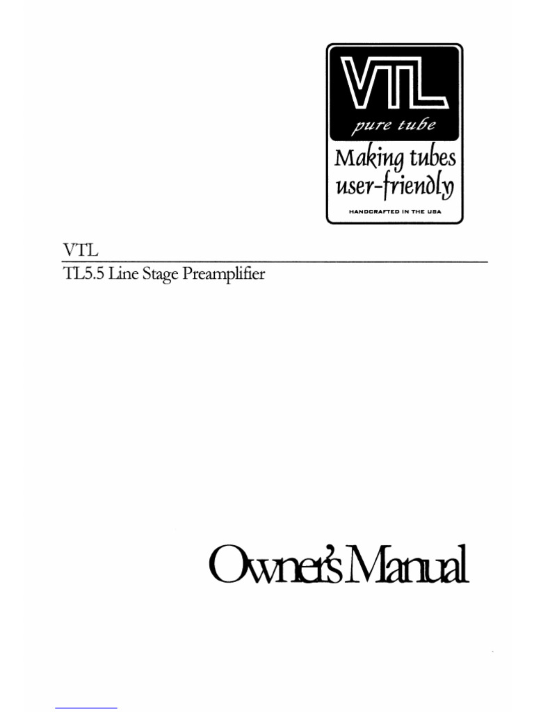 VTL 5.5 Pre Manual Usuario | PDF | Amplifier | Sound Technology