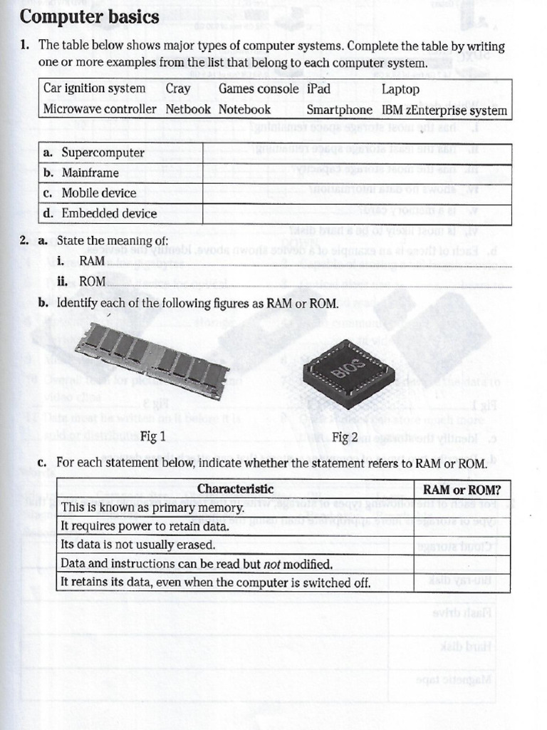 Computer Fundamentals Worksheets | PDF