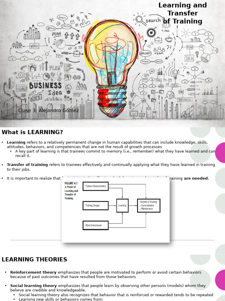 Learning and Transfer of Training Insights | PDF | Learning | Learning ...