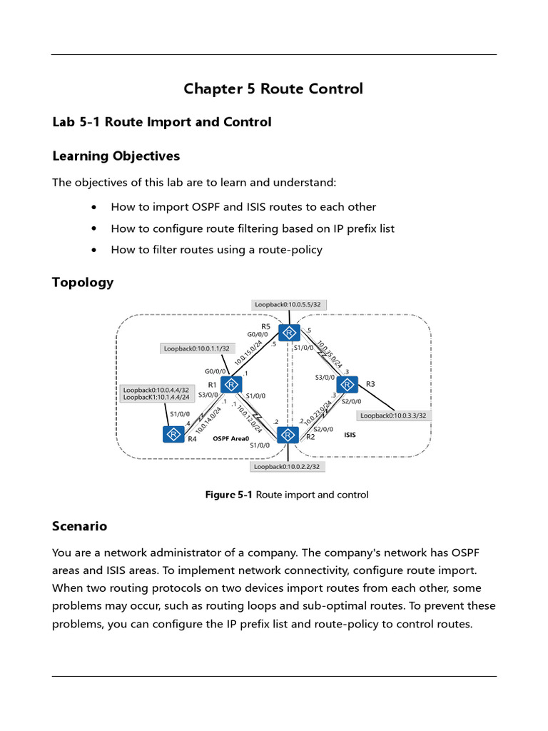 Lab 5-1 Route Import and Control | PDF | Routing | Ip Address