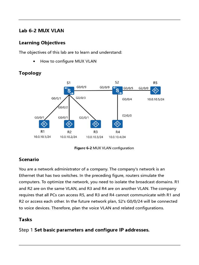 Lab 6 2 Mux Vlan Pdf Computer Network Computer Science