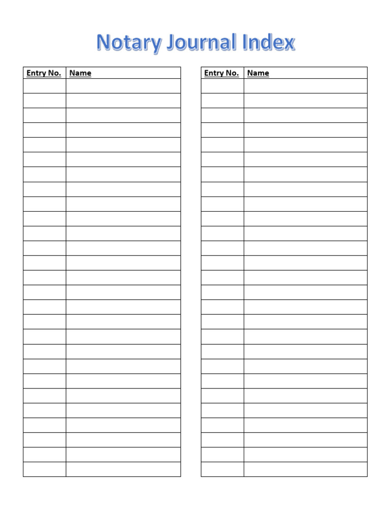 Notary Journal Log | PDF