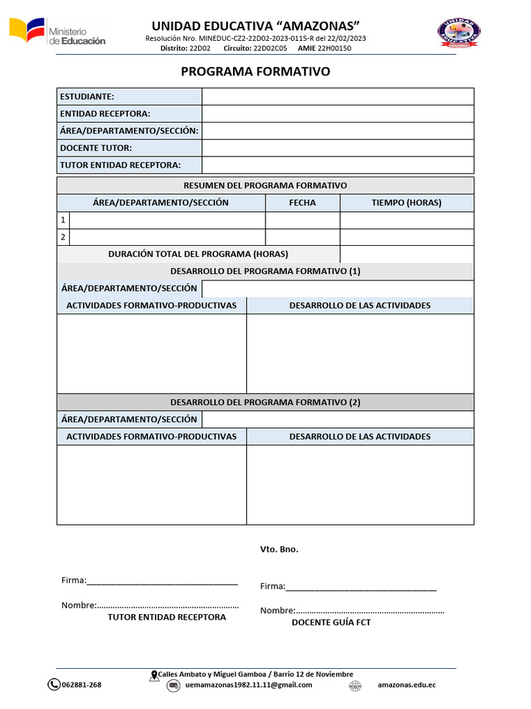 Fct-Programa Formativo 24-25 | PDF