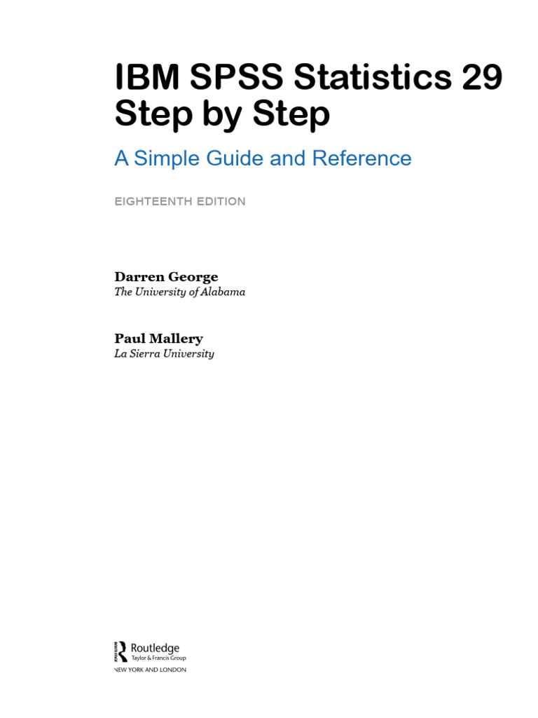 Darren George, Paul Mallery - IBM SPSS Statistics 29 Step by Step - 6 | PDF