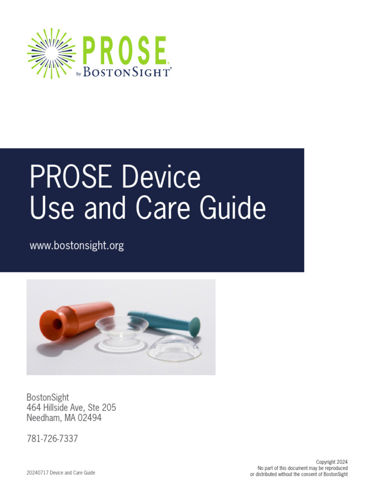 PROSE Device and Care Guide 2024 - July Update | PDF | Contact Lens ...