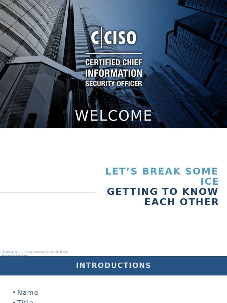 CCISO Domain 1 v8 051721 | PDF | Risk | Risk Management