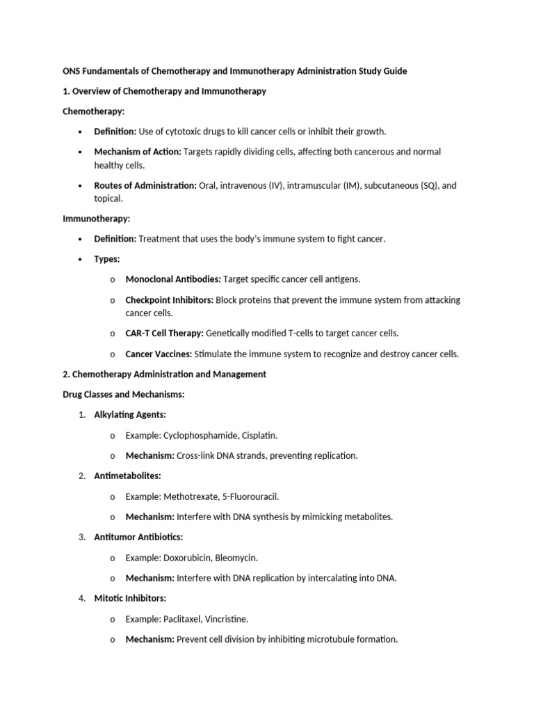 ONS Chemotherapy and Immunotherapy Guide | PDF | Chemotherapy ...
