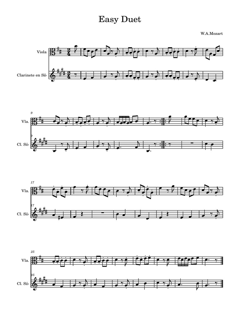 Easy Duet - Viola Voz Principal | PDF