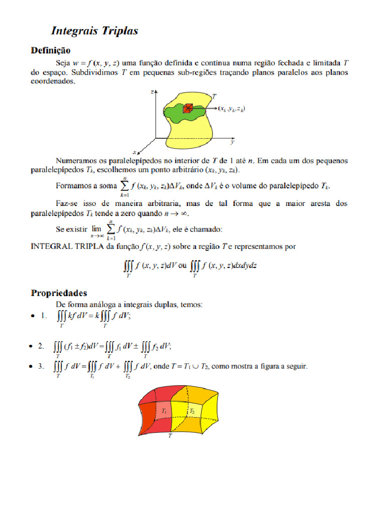 Aula Semana 09 Integrais Triplas 01 | PDF