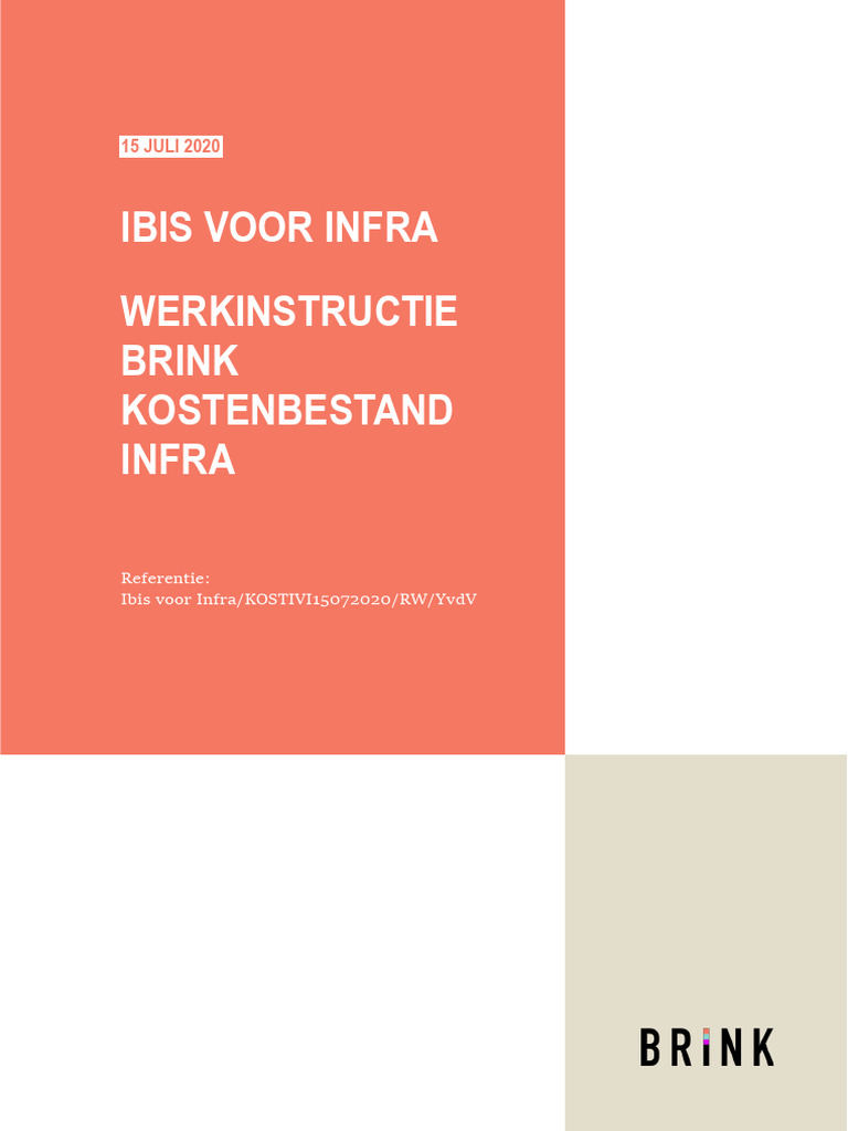 Werkinstructie Brink Kostenbestand Infra | PDF