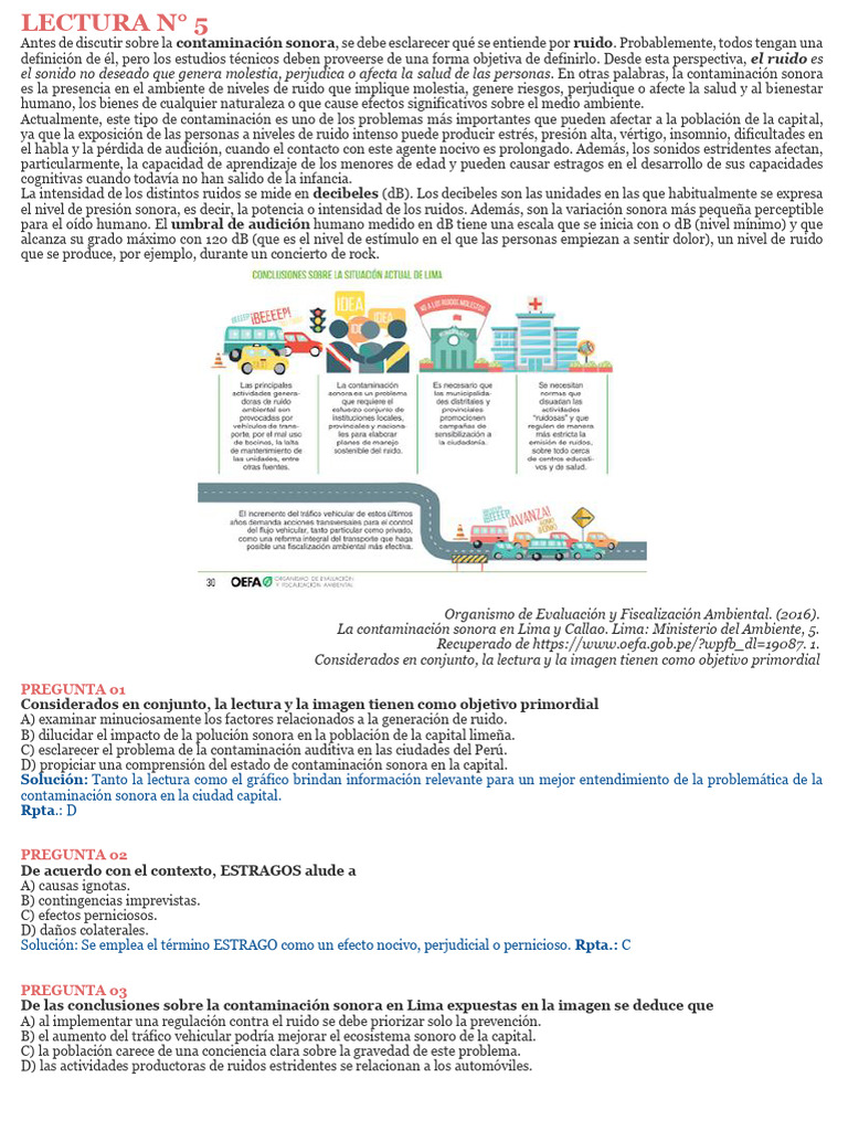 Comprension Lectora Con Respuestas | PDF | Desierto | Decibel