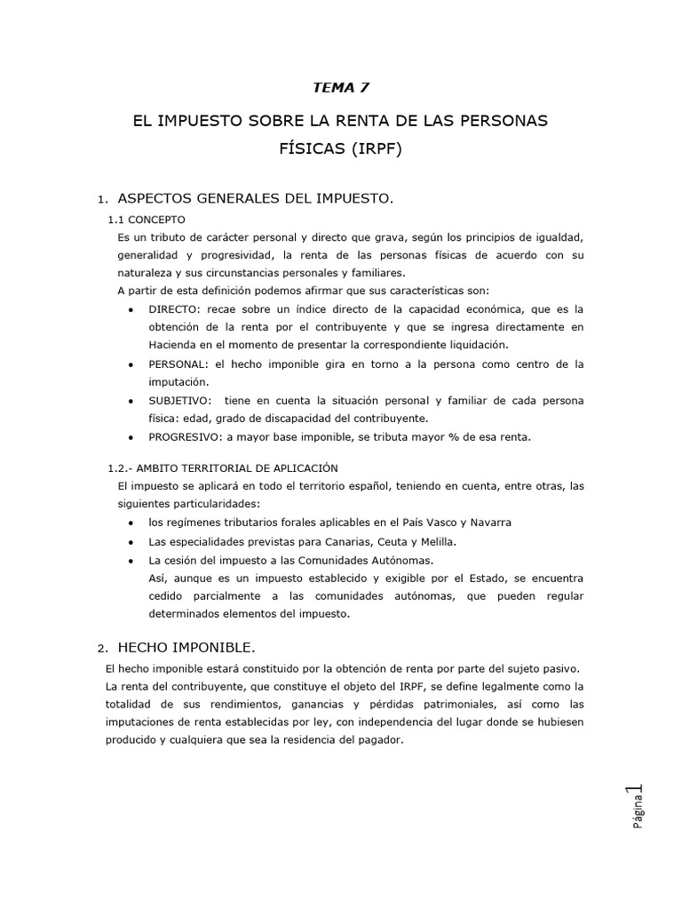 Ud 7 - Irpf | PDF | Impuestos