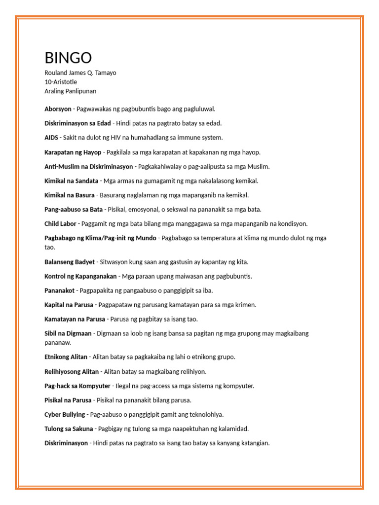 BINGO1 | PDF