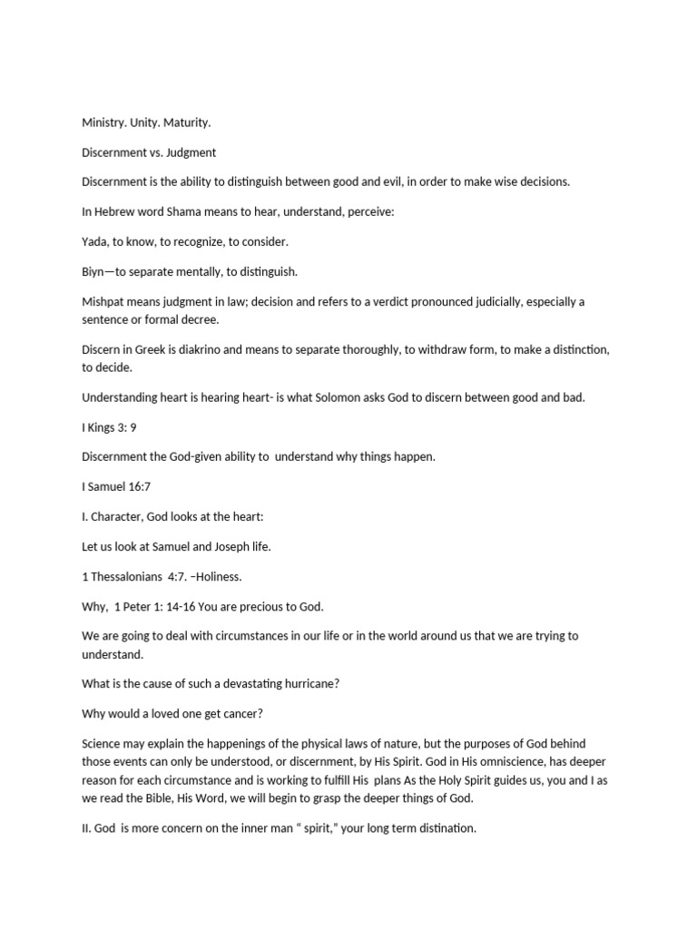 Devotional Discernment 11 30 2024 | PDF | Wisdom | Good And Evil