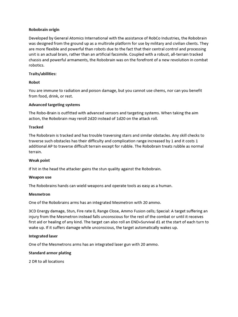 Robobrain origin | PDF | Robot | Robotics