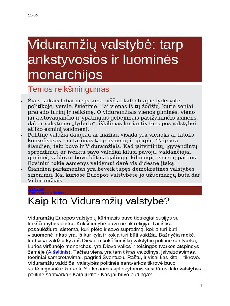 Viduramziu Valstybe | PDF